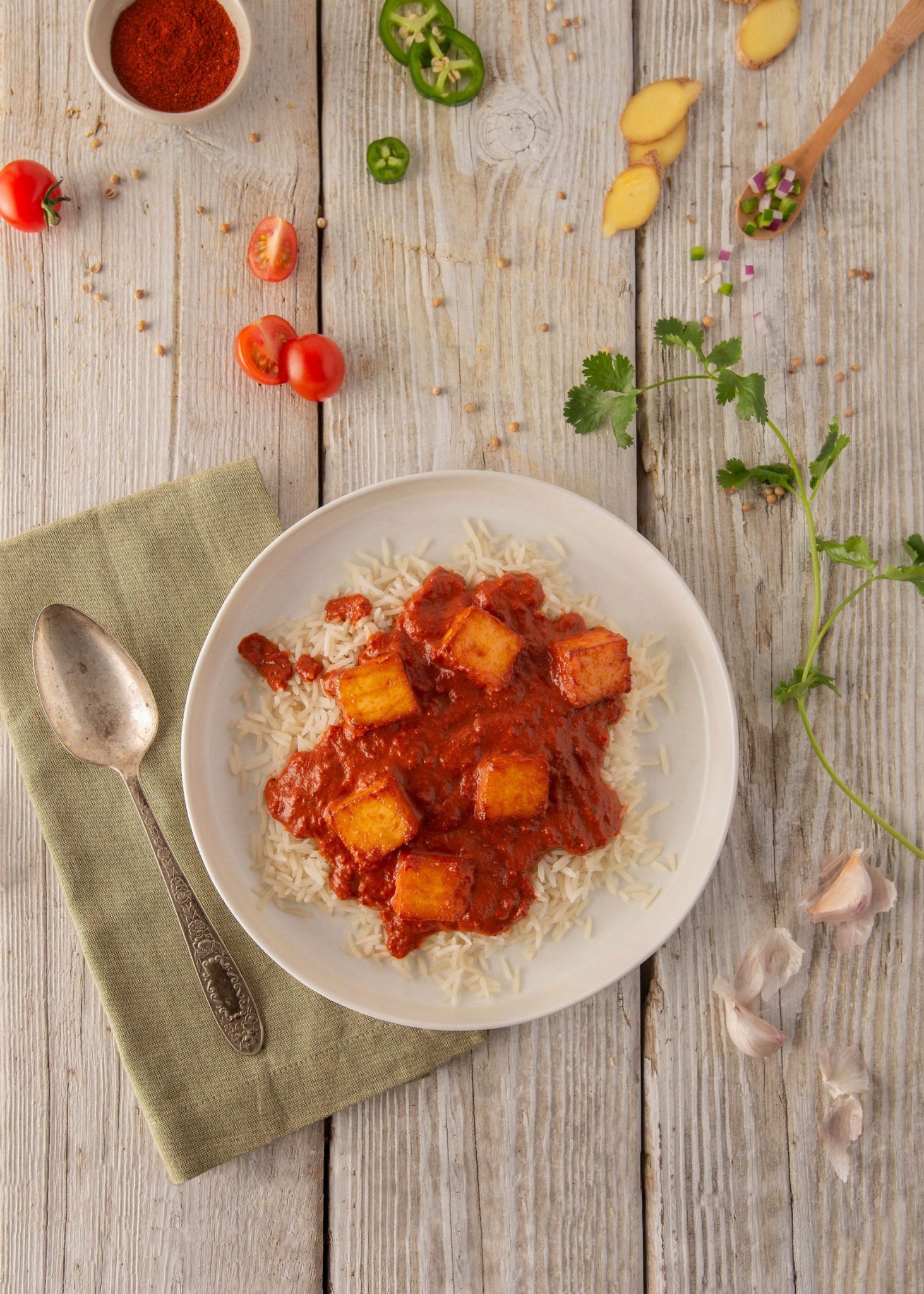 Butter Paneer with Basmati Rice medium level | Cafe Spice